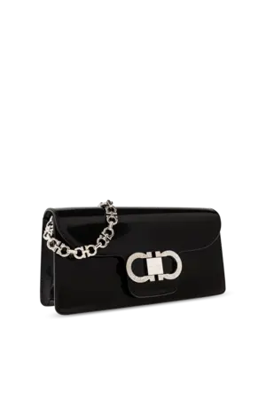FERRAGAMO Leather Flap Clutch