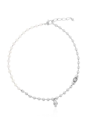 Alexander McQueen Brass Skull Pendant Necklace - Silver