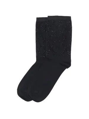 Gucci Gg Supreme Glitter Socks - Black