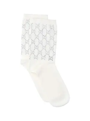 Gucci GG Supreme Glitter Socks White