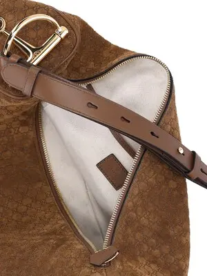 Gucci Large 'half Horsebit' Shoulder Bag - Brown