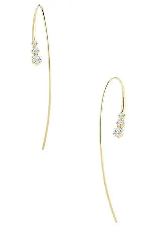 JADE TRAU Three Stone Ara Hook Earrings