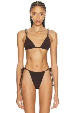 LA PORTE Luxe Kendall Bikini Top - Black Coffee