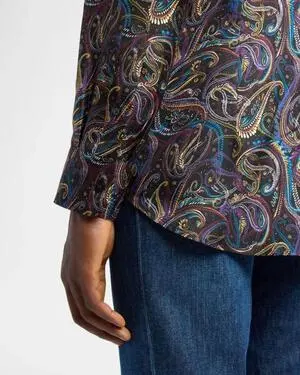 Etro Apos;s Multicolor Paisley Silk Sport Shirt - Printed Bl