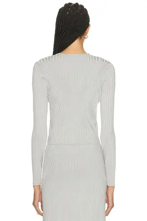 Adam Lippes Greer Metallic Cardigan - Silver