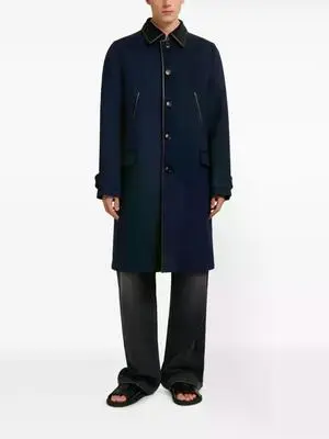Marni Contrast Collar Logo-patch Coat