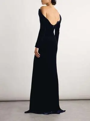 Alaïa Off-the-shoulder Velvet Gown