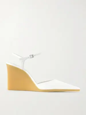 Alaïa Patent-leather Wedge Pumps - White