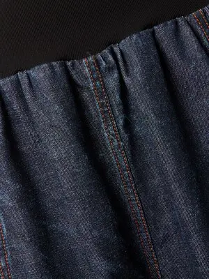 Alaïa Jersey-trimmed High-rise Wide-leg Jeans