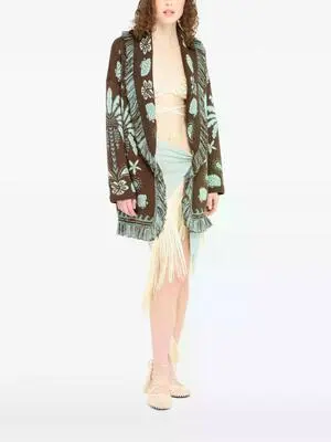Alanui Echoes Of The Island Fringed Cardigan-coat - Brown