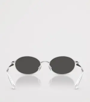 SWAROVSKI Sk7033 Oval Sunglasses - Silver