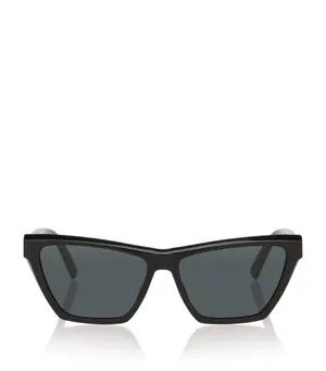 Saint Laurent Acetate Cat Eye Sunglasses - Black
