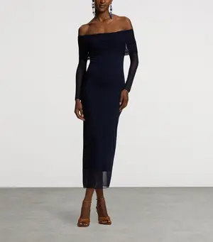 Ralph Lauren Jersey Audria Midi Dress - Navy