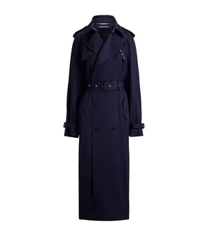 Ralph Lauren Wool-blend Alecia Trench Coat - Navy