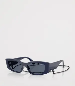 VOGUE Pillow Sunglasses With Chain - Blue