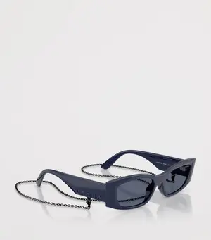 VOGUE Pillow Sunglasses With Chain - Blue