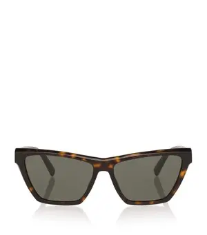 Saint Laurent Acetate Cat Eye Sunglasses - Brown