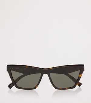 Saint Laurent Acetate Cat Eye Sunglasses - Brown