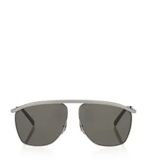 Saint Laurent Metal Sl820 Victoire Pilot Sunglasses - Silver