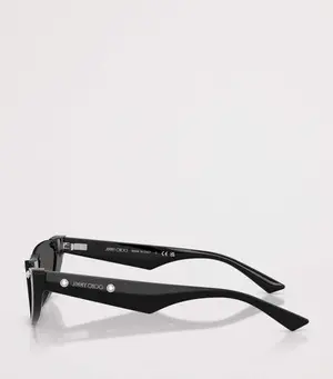 JIMMY CHOO Oval Sunglasses - Black
