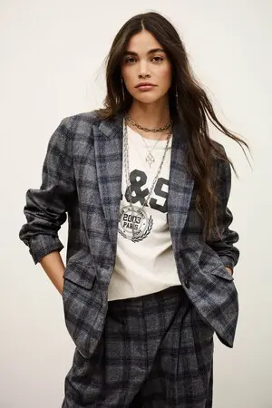 Ba&sh Teecee Double-breasted Checkered Jacket