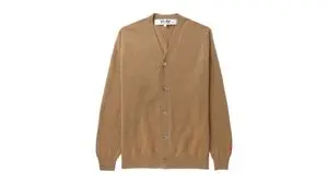 Play Comme Des Garcon Heart Logo Cardigan - Brown