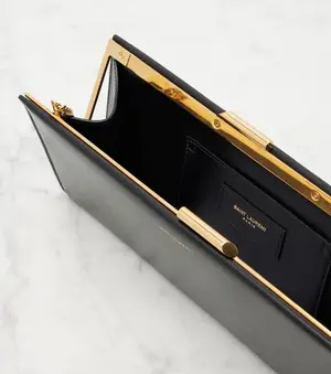 Saint Laurent Midnight Small Leather Clutch