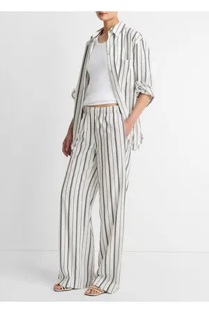 Vince Resort Stripe Pull-on Pant - Black / White