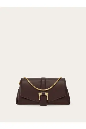 FERRAGAMO Front Flap Crossbody Bag - Silver