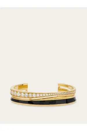 FERRAGAMO Crystal And Enamel Bangle - Black