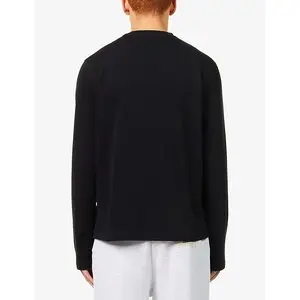 Jacquemus Long Sleeve Cotton T-shirt With Logo Patch - Black