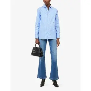 Paige Genevieve Mid-rise Stretch-denim Flare Jeans - Bookshelf