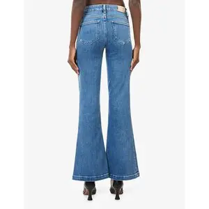 Paige Genevieve Mid-rise Stretch-denim Flare Jeans - Bookshelf