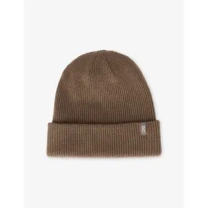 On Wool Beanie With Brand Patch - Cinder