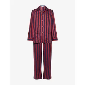 Derek Rose Royal Striped Cotton-poplin Pyjama Set - Navy