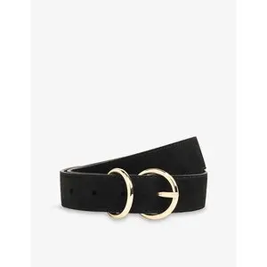 Whistles Double-ring Suede Buckle Belt - Black