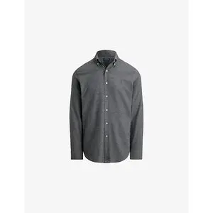 Polo Ralph Lauren Logo-embroidered Custom-fit Plaid Shirt - Grey
