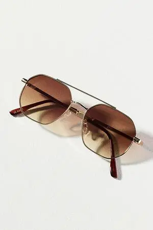 EYEKING Circle Metal Aviator Sunglasses - Gold