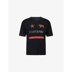 Visvim Jumbo Graphic Print Cotton-blend T-shirt - Navy