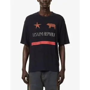 Visvim Jumbo Graphic Print Cotton-blend T-shirt - Navy