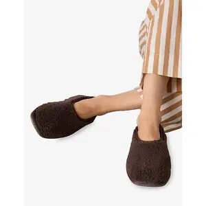 Whistles Shearling Ballet Slippers - Brown