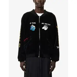 PALY HOLLYWOOD Serge Souvenir Embroidered Velour Zip-up Jacket