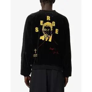 PALY HOLLYWOOD Serge Souvenir Embroidered Velour Zip-up Jacket