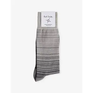 Paul Smith Marcel Striped Cotton-blend Socks - Grey