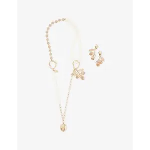 Max Mara Acorn Crystal-embellished Jewelry Set - Gold
