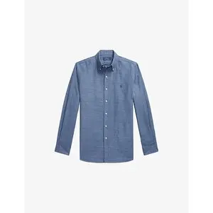 Polo Ralph Lauren Logo-embroidered Custom-fit Plaid Shirt - Blue