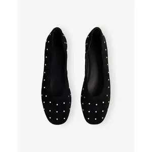 Whistles Karina Suede Ballet Flats - Black
