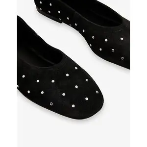 Whistles Karina Suede Ballet Flats - Black