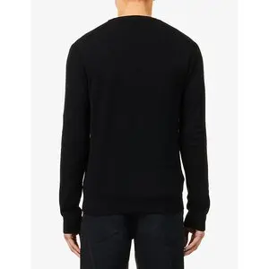 Play Comme Des Garcon Heart-embroidered Knitted Wool Cardigan - Black