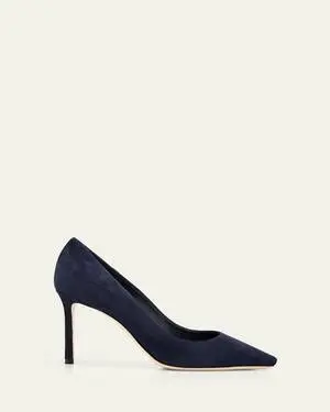 JIMMY CHOO 85mm Romy Suede Pumps - Marine